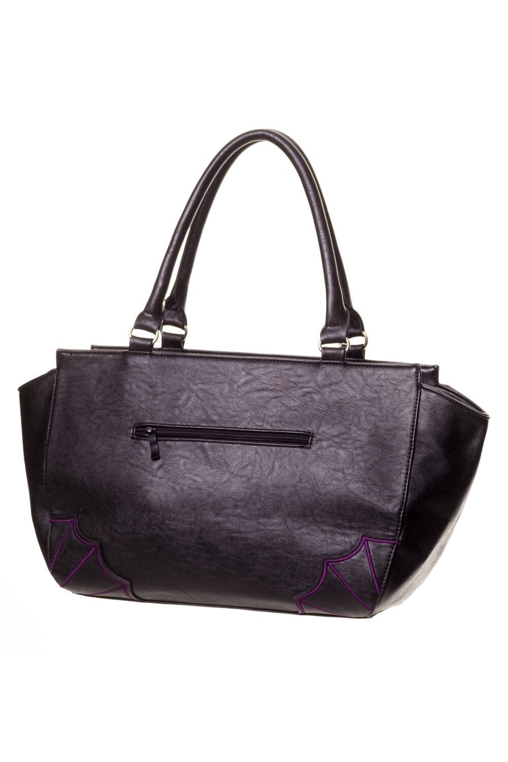 Lost Queen Bats Handbag Gotham Knight Bats Handbag Black Bat Purse (Purple)