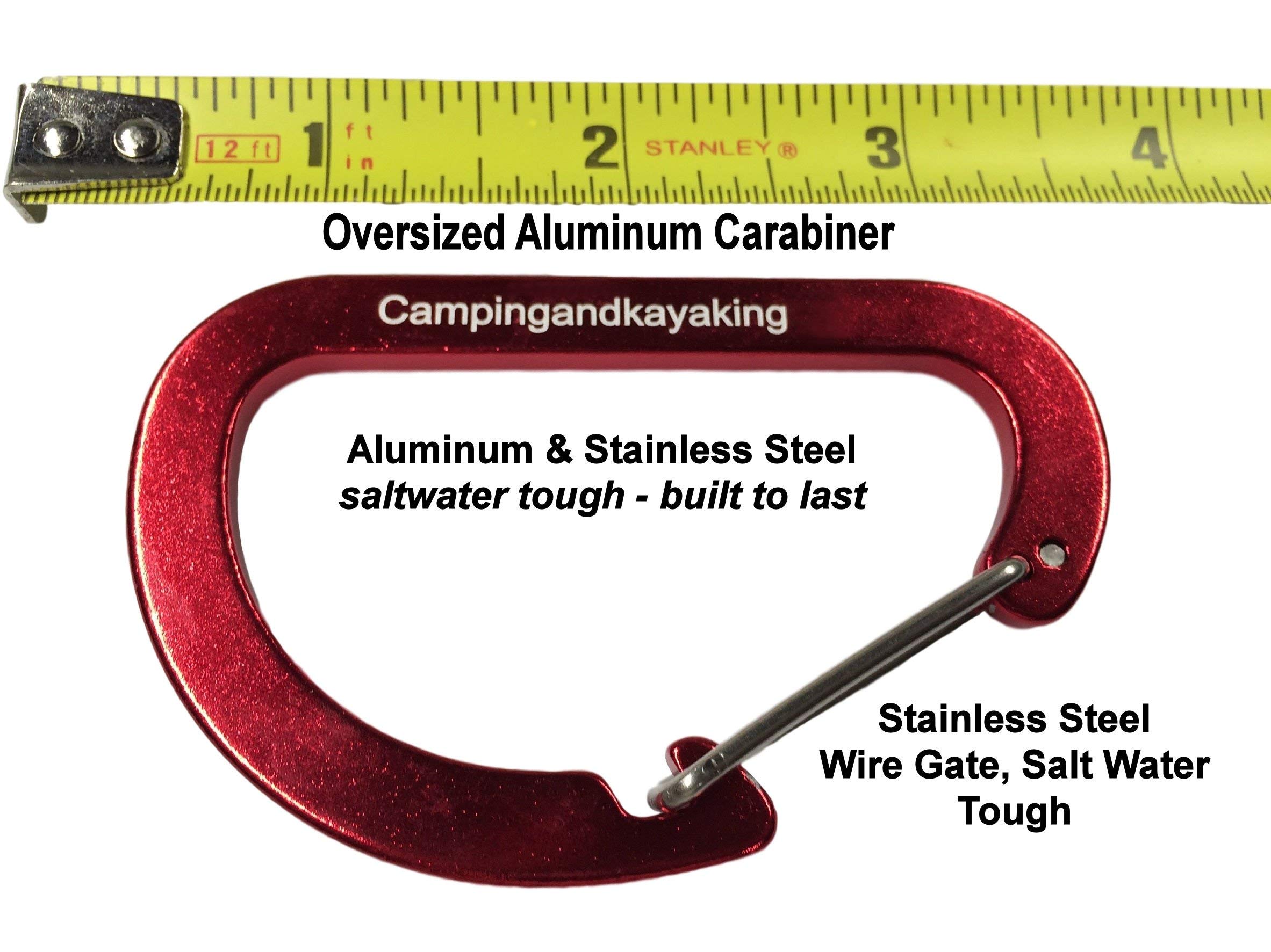 Campingandkayaking Made in The USA. Paddle/Rod Leash Set. Now with Cinch Lock, 2 Black Leashes and 1 Carabiner. Built to Last.