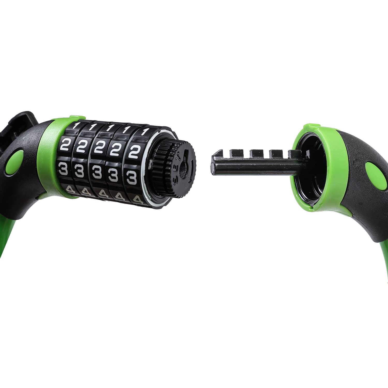 Bicycle Anti-Theft Code Lock, Composed of 5 Digits, Suitable for tri-City Vehicles, Motorcycles, etc. The Lock can be Reset by Itself and Set The Code Lock by Yourself (Green)