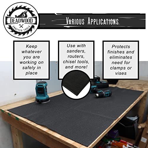 DCT Heavy-Duty Safety Pad Mat, 24in x 48in β Large Non-Slip Liner for Router, Sander, Bathroom Cabinet, Desk Drawer