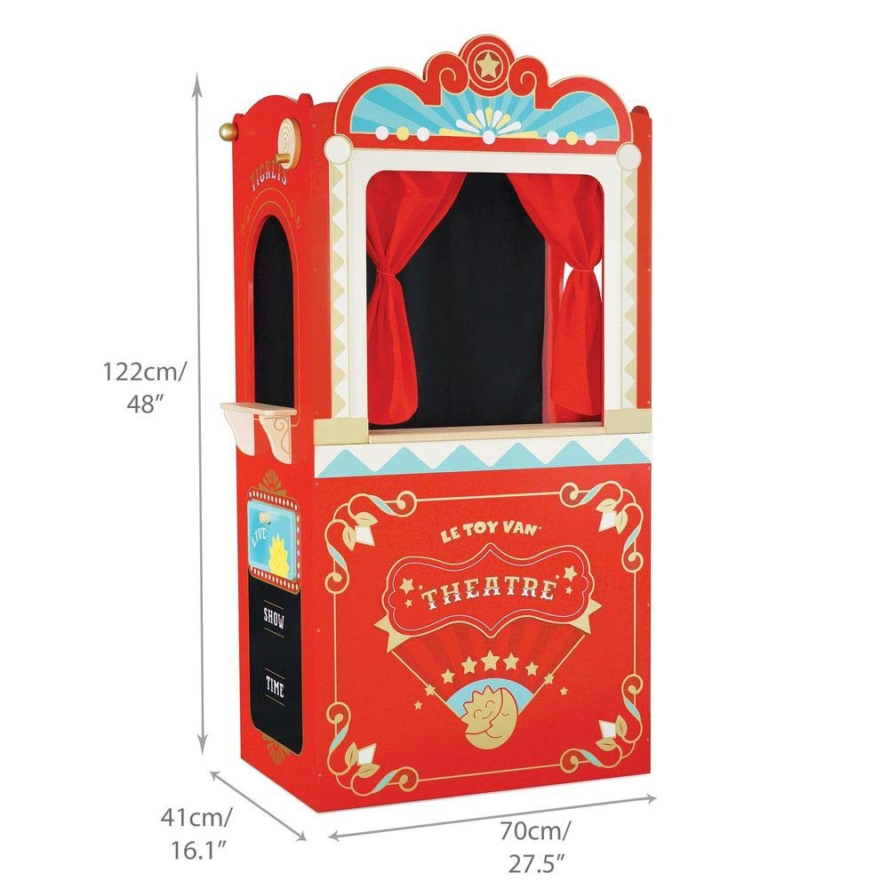 Le Toy Van - Wooden Educational Puppet Theatre | Kids Role Play Toy | Great As A Gift - Suitable for 3 Years + (TV333)