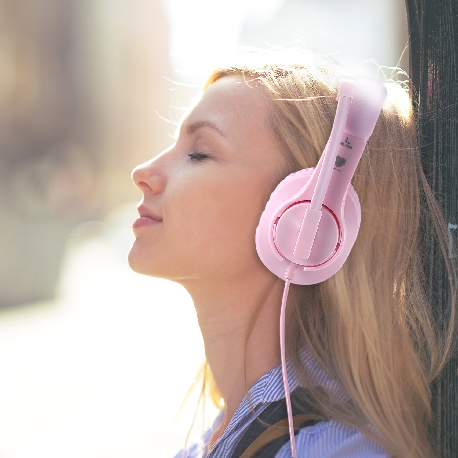 BlueFire Kids Headphones for Online School, Children, Teens, Boys, Girls, 3.5mm Stereo Over-Ear Gaming Headphone with Microphone and Volume Control for PS4, PS5, New Xbox One(Pink)