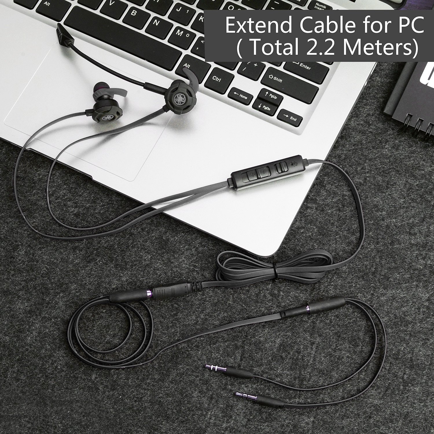 BlueFire Wired Gaming Earphone 3.5 MM E-Sport Earphone Noise Cancelling Stereo Bass Gaming Headphone with Adjustable Mic for PS4, Xbox One, Laptop, Cellphone, PC (Black)