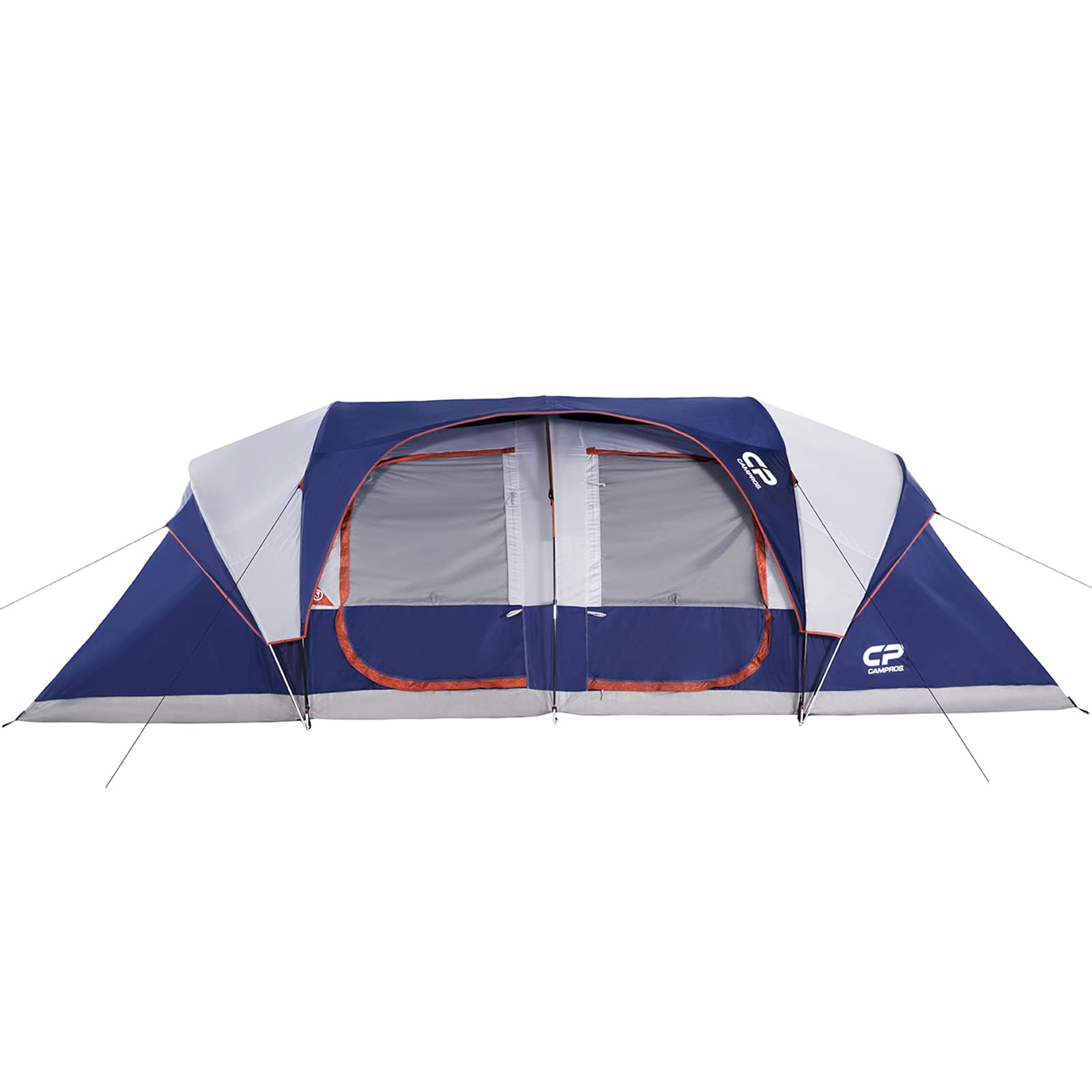 CAMPROS CP Tent-12-Person-Camping-Tents, Waterproof Windproof Family Tent with Top Rainfly, 6 Large Mesh Windows, Double Layer, Easy Set Up, Portable with Carry Bag - Red
