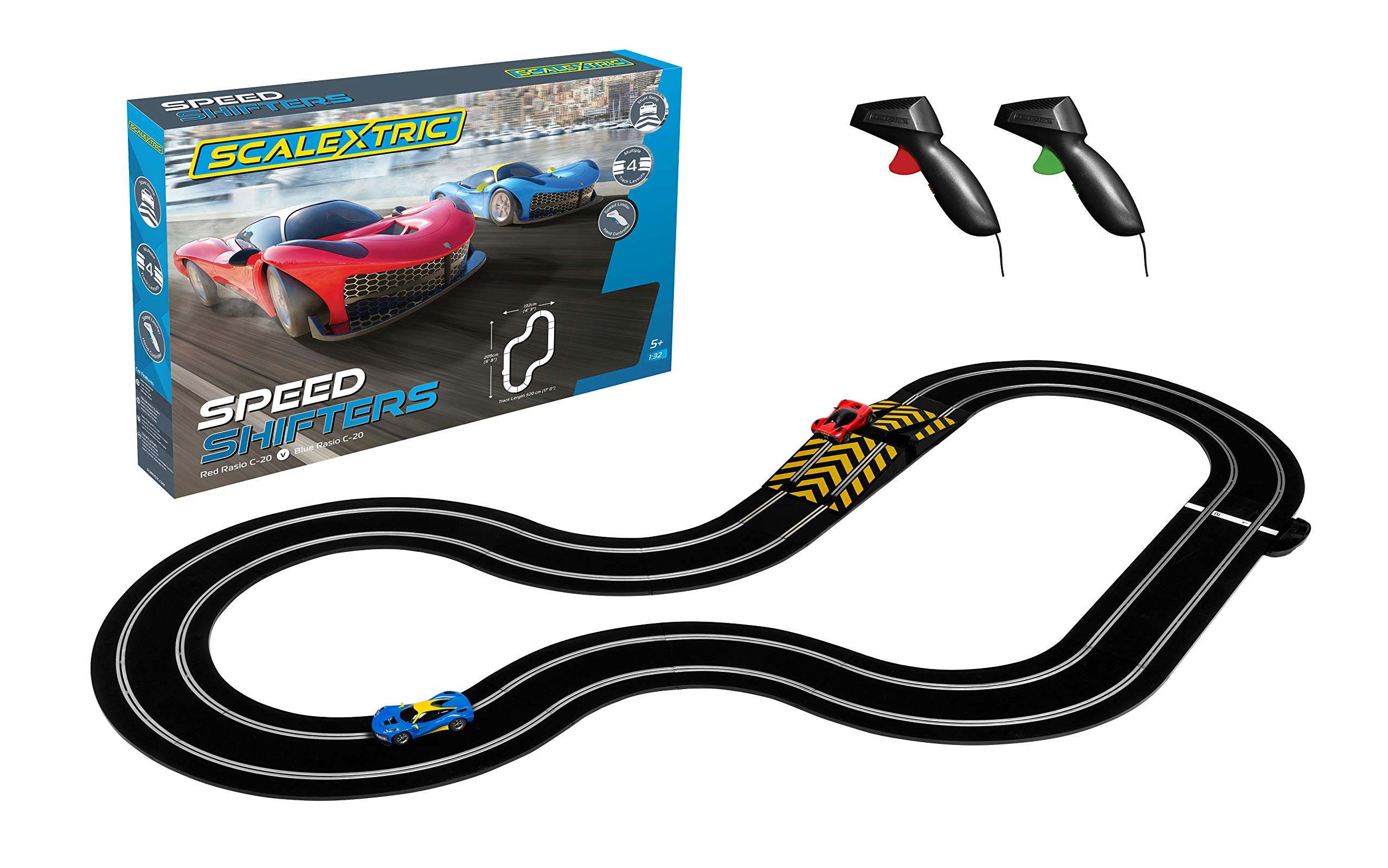 Scalextric Speed Shifters 1:32 Analog Slot Car Race Track Set C1414T