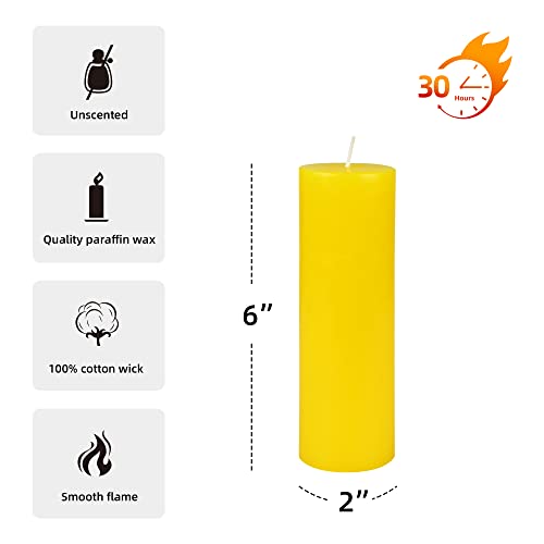 Zest Candle Pillar Candle, 2 by 6-Inch, Yellow
