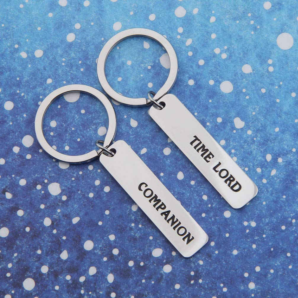 bobauna Time Lord Companion Keychain Set Gift For Fans BFF Couple (time lord companion)