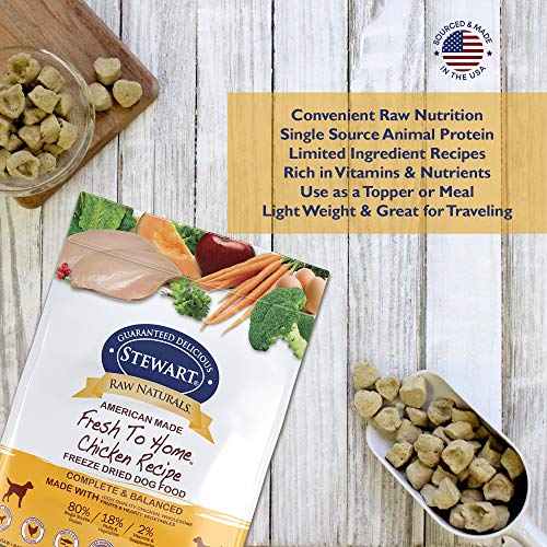 Raw Naturals by Stewart Freeze Dried Dog Food in Resealable Pouch, 12-Ounce, Chicken