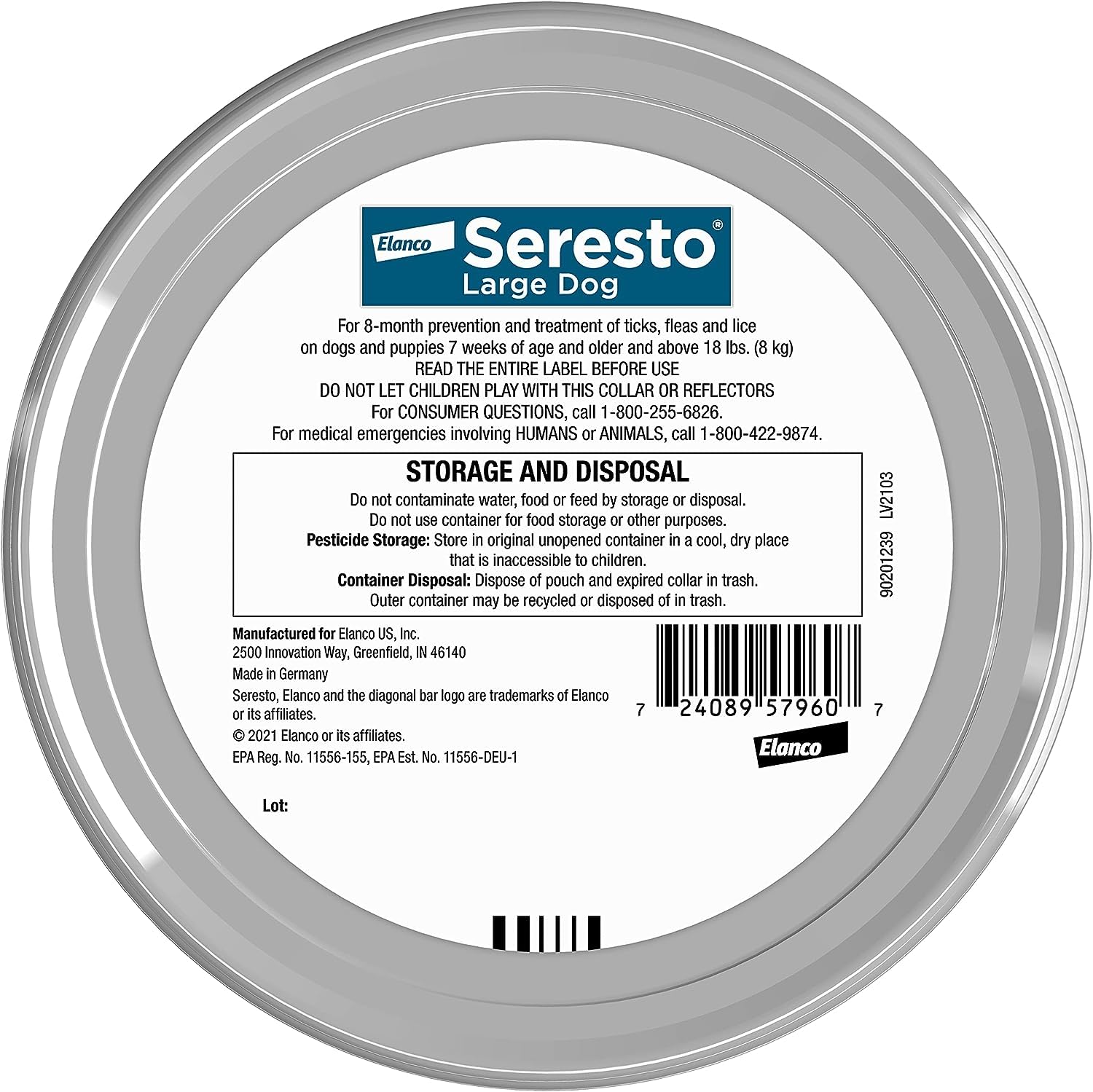 Large Dog Vet-Recommended Flea & Tick Treatment & Prevention Collar for Dogs Over 18 lbs seresto