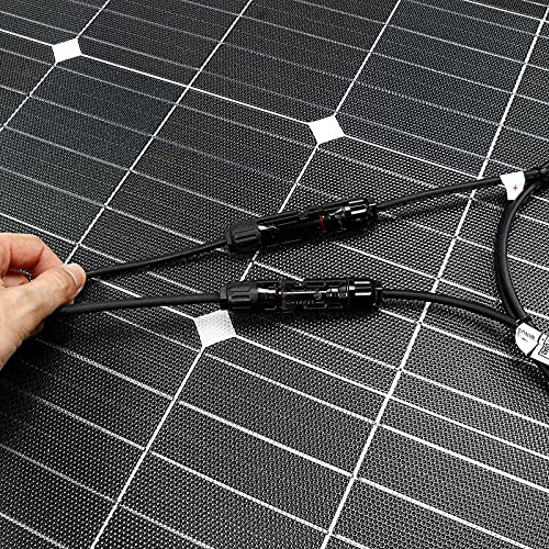 DSJ Monocrystalline Flexible Solar Panel, 100W 18V Outdoor Portable Solar Panels Efficiency 24%-26% for Homes, Rv, Boat, Uneven Surfaces