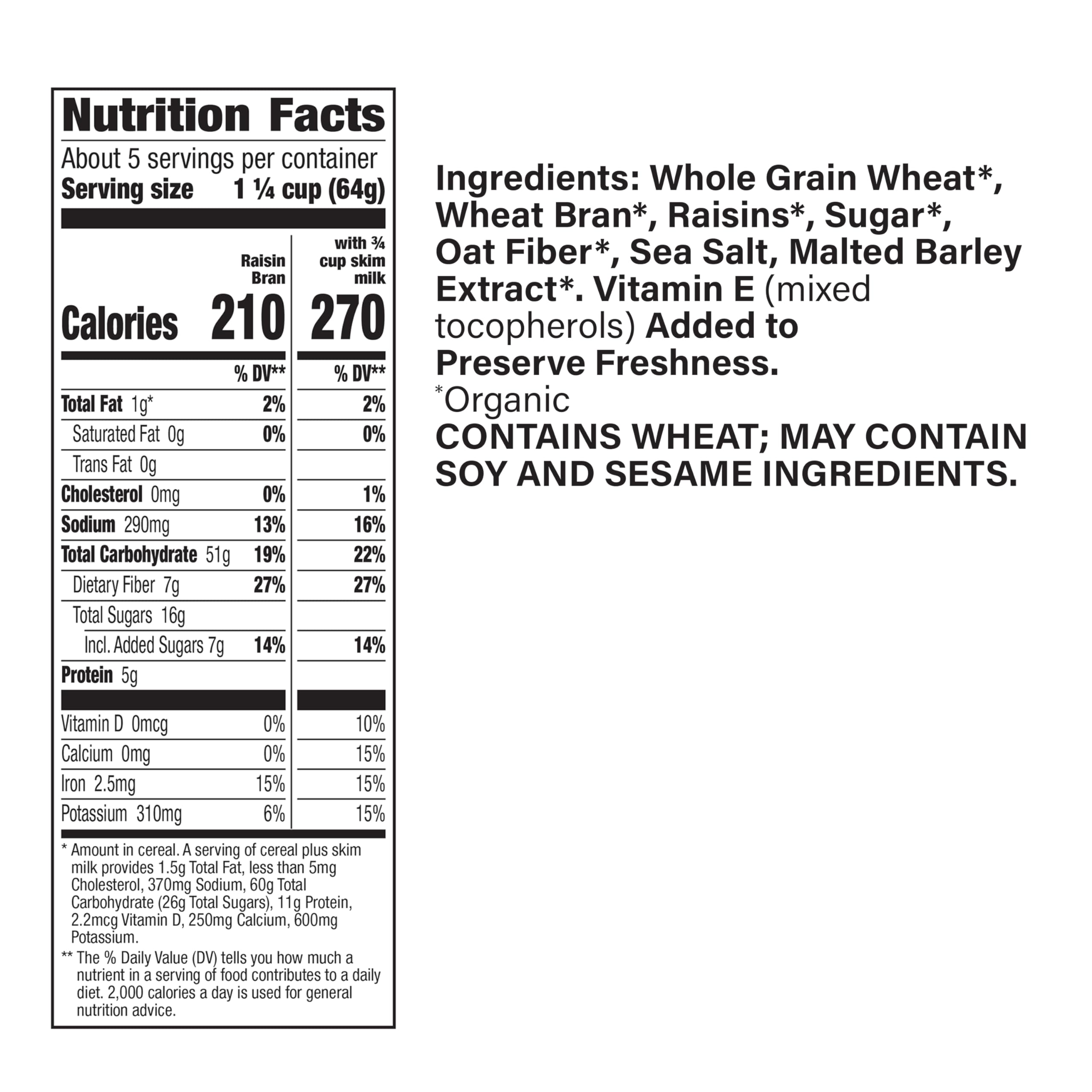 Cascadian Farm Organic Raisin Bran Cereal, 12 oz