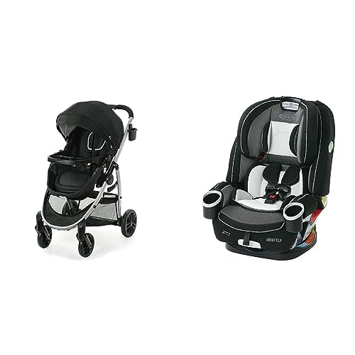 Graco Modes Pramette Stroller, Baby Stroller & 4Ever DLX 4 in 1 Car Seat, Infant to Toddler Car Seat, with 10 Years of Use, Fairmont, 20x21.5x24 Inch (Pack of 1)