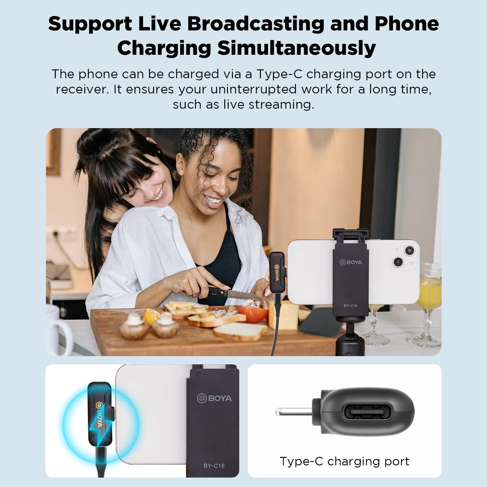 BOYA by-W4 Mutiple 4-Channels Wireless Lavalier Microphone System for 4 People,Mini Wireless Lapel Mic with Noise Cancelling & Real Time Monitoring for YouTube Vlog Interview Video Conference
