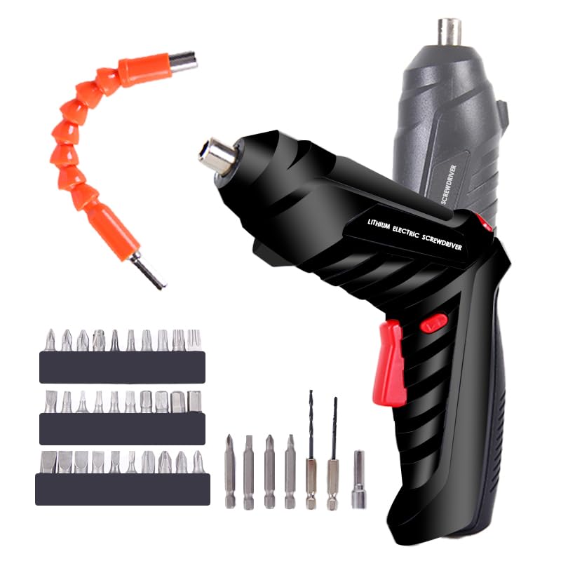 Electric Screwdriver, 47PCS 4.2V Cordless Drill Screwdriver Set, 3.5N·m Max Torque Rechargeable Electric Screwdriver Rotatable Drill Screwdriver for Home DIY Project