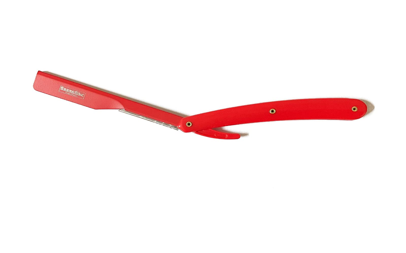 Essentiex Stright Razor Classic Stainless Steel Plastic Handy Barber Shaving Razor Single Edge Replaceable Blades with 25 Half Blades (Red)