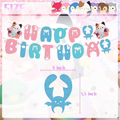 𝓢𝓺𝓾𝓲𝓼𝓱𝓶𝓪𝓵𝓵𝓸𝔀𝓼 𝓟𝓪𝓻𝓽𝔂 Squad Themed Birhthday Party Supplies for Girls Party Decorations Set for Kids and Boys Party Favors Included Banner Balloons Cake Cupcake Toppers