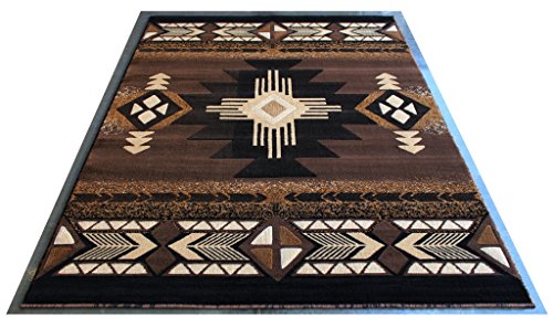 South West Area Rug 5 Feet X 7 Feet Chocolate Design C318