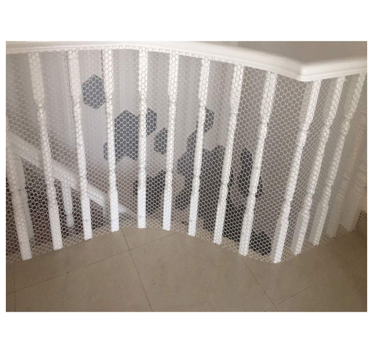 MAGFYLY Chicken Wire Mesh Plastic Fence Net, Child Safety Net, Staircase Balcony Anti-Fall Net, Chicken Duck Rabbit Breeding Netting, Cat Net, Lawn Protection Nets, White, 1x3m