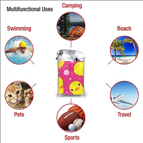 niBBuns Watermelon Print,Quick Dry Towel for Travel,Watermelons Slice in Watercolors,Camping Microfiber Towel Fast Drying and Lightweight Design for Hiking,Camping,Gym,Pink White,Vertical Pattern