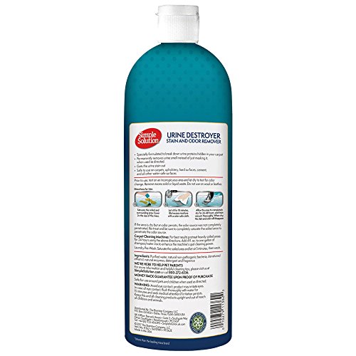 Simple Solution Urine Destroyer Enzymatic Cleaner | Pet Stain and Odor Remover with 2X Pro-bacteria Cleaning Power | 32 Ounces