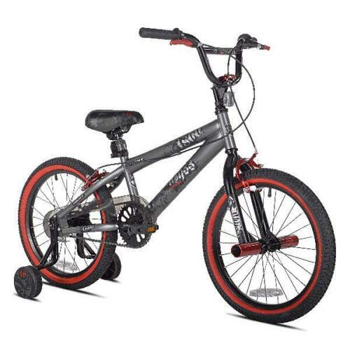 Bike Boys Kids Bicycle BMX Steel Frame 18-Inch Cycling w/Training Wheels Pedal