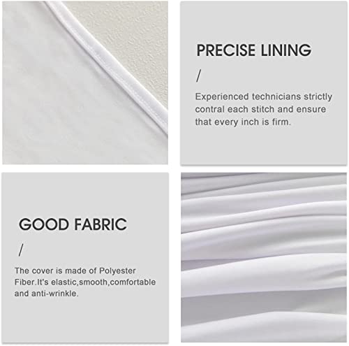 Mingyit 2 Pack Spandex Table Cover Fitted Rectangular Tablecloth Stretchable Fabric Tablecloth for Party, Banquet, Wedding and Events (6FT, White)