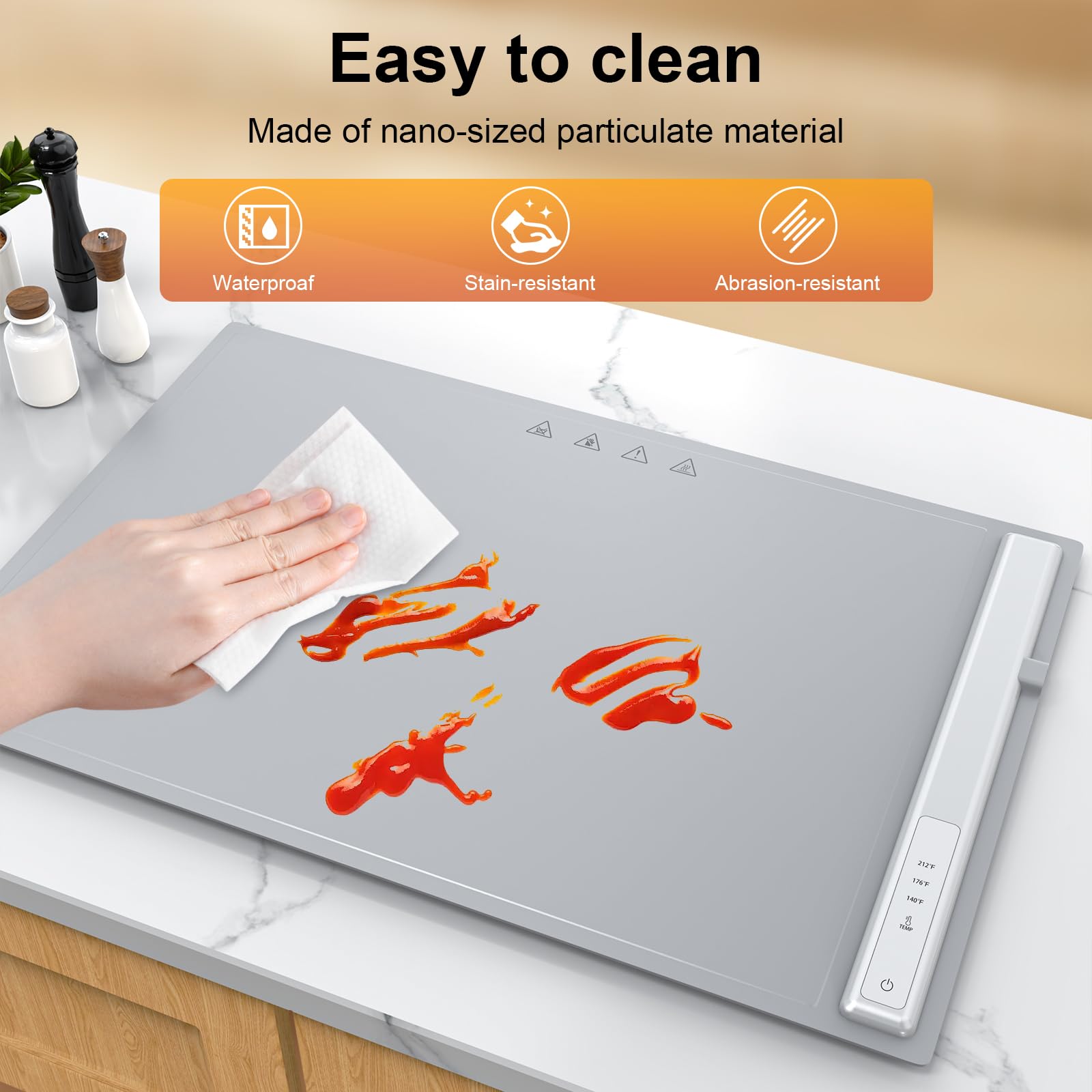 Electric Warming Trays for Food Portable Full-Surface Heating Mat, Foldable Silicone Food Warmer for Parties, Buffet, and Kitchen Use