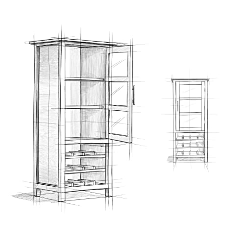 SIMPLIHOME Avalon 12-Bottle SOLID WOOD 22 Inch Wide Contemporary High Storage Wine Rack Cabinet in Dark Tobacco Brown, For the Living Room, Dining Room and Kitchen