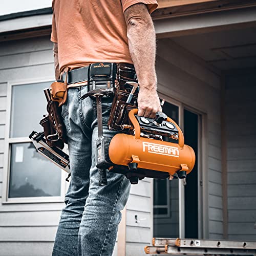 Freeman PE20V1GCK 20 Volt Cordless 1 Gallon 1/3 HP Portable Air Compressor Kit with Lithium-Ion Battery and Charger β 700 Shots per Charge