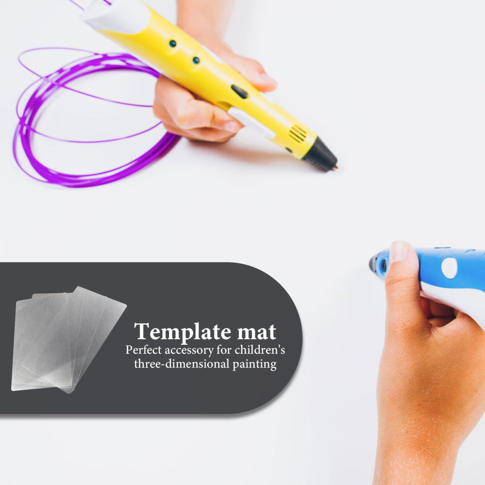 FELTECHELECTR 10pcs Board 3D Printing Pen Mat 3D Pen Pad Drawing Board 3dpen Mat Art Mats Kids 3 Mat 3D Pen Mat 3D Doodler Pen Mat Child White Three-Dimensional PVC Drawing Tool