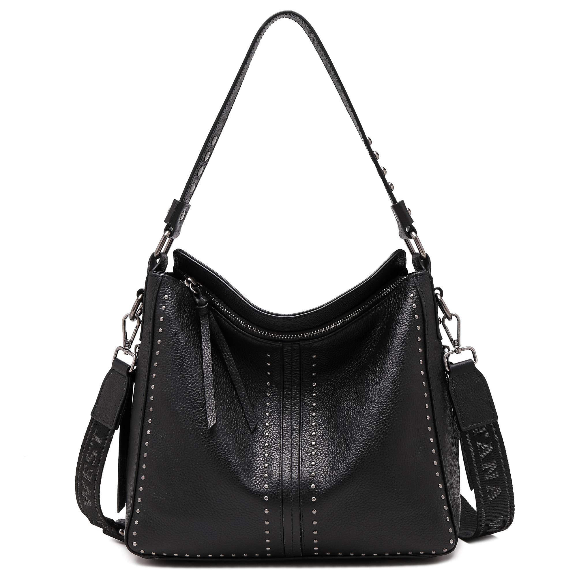 Montana West Genuine Leather Concealed Carry Purses and Handbags for Women Handgun Tote Black MWL-G005BK