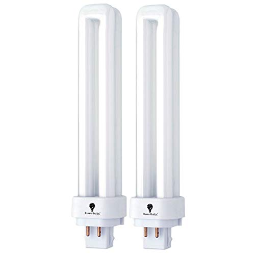 Bluex Bulbs - 2 Pack 18 Watt Double Tube Bulbs 3500K Direct Generic Replacement for PLC Panasonic FDS18E35/4 18W 3500K Warm White, 4 Pin G24q-2 Base, Compact Fluorescent Light Bulbs CFL (4100K, 18W)