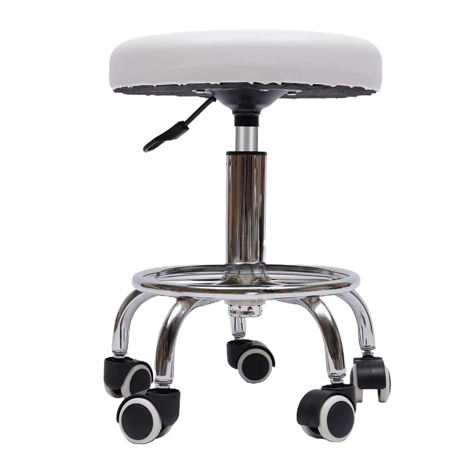 ETKEGHIP Hydraulic Stool Adjustable Height with 5 Wheels, Rolling Stool Swivel Chair for Office Medical Salon Tattoo Kitchen Massage Work