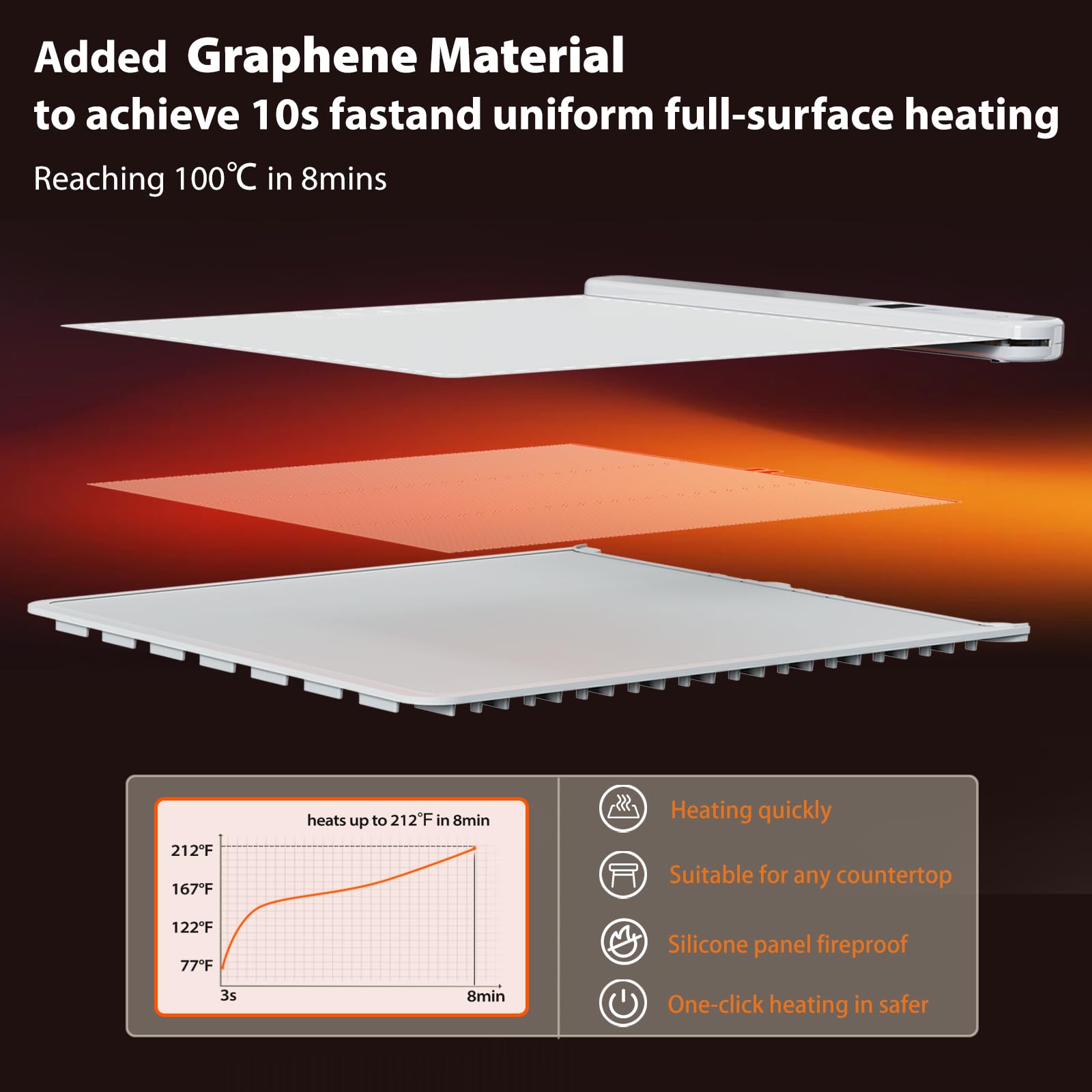 Electric Warming Tray, Food Warming Mat with 3 Level Temperature Settings & 6 Hours Timer, Full Surface Heating Mat Foldable Food Warmers Roll Up Food Warmers for Parties Buffet, Daily Use