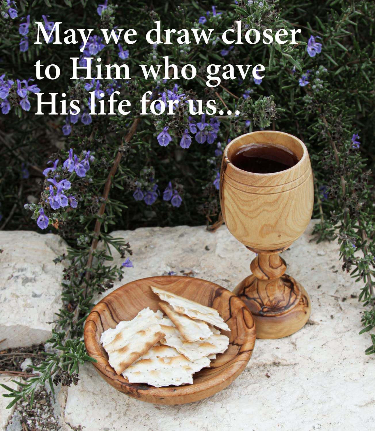 Communion Cups, Goblet, Chalice - the Lord's Supper - Wooden Bread Tray with Handmade Olive Wood Kiddush Cup also for Eucharist of the Holy Communion in Christian Congregations in Gift Bag.