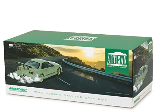 Greenlight 1:18 Artisan Collection - 1999 Niss** Skyline GT-R (R34) - Millennium Jade 19033 [Shipping from Canada]