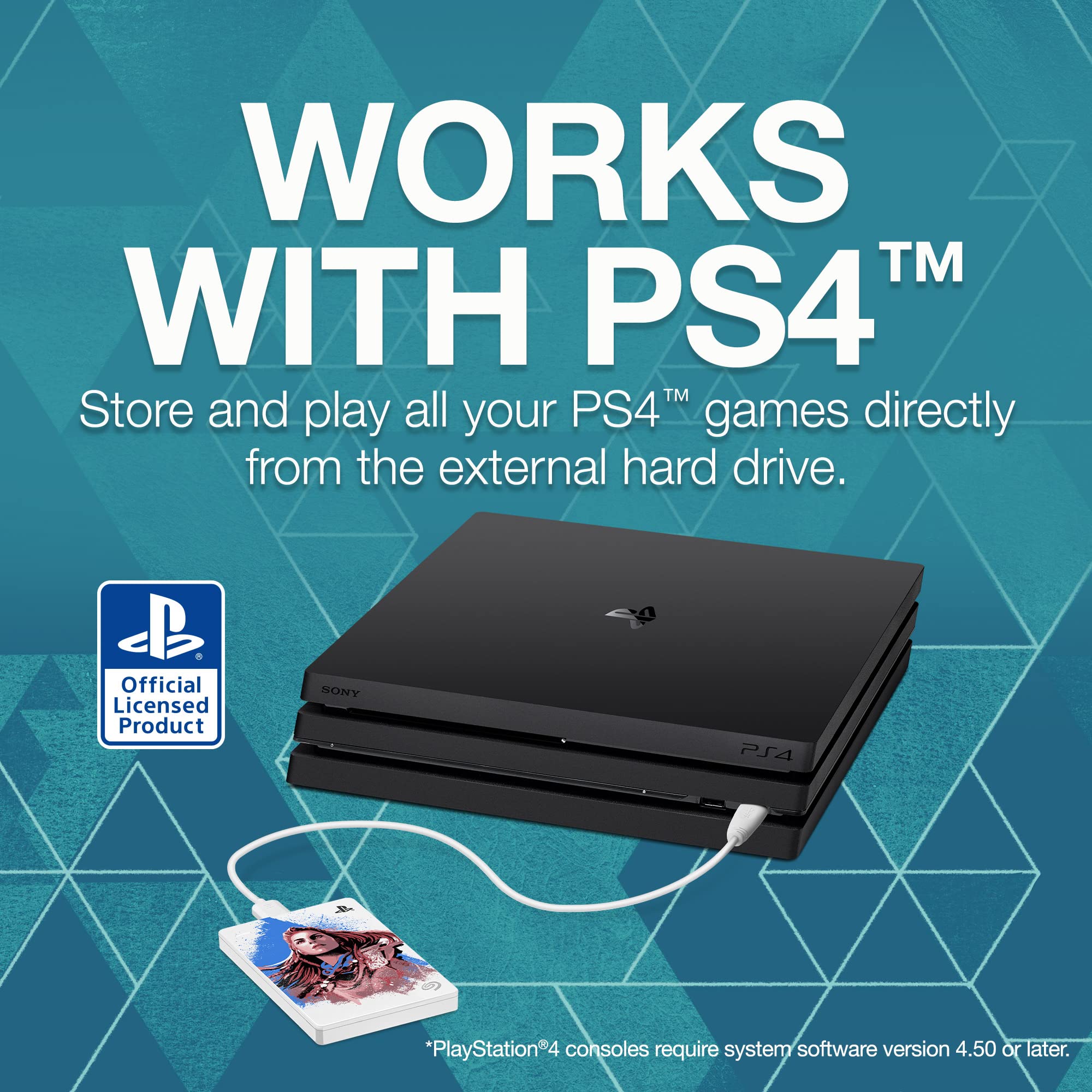 Seagate Horizon Forbidden West Limited Edition Game Drive for PlayStation Consoles, 2 TB, External Hard Drive - USB 3.2 Gen1, Officially-Licensed (STLM2000200)