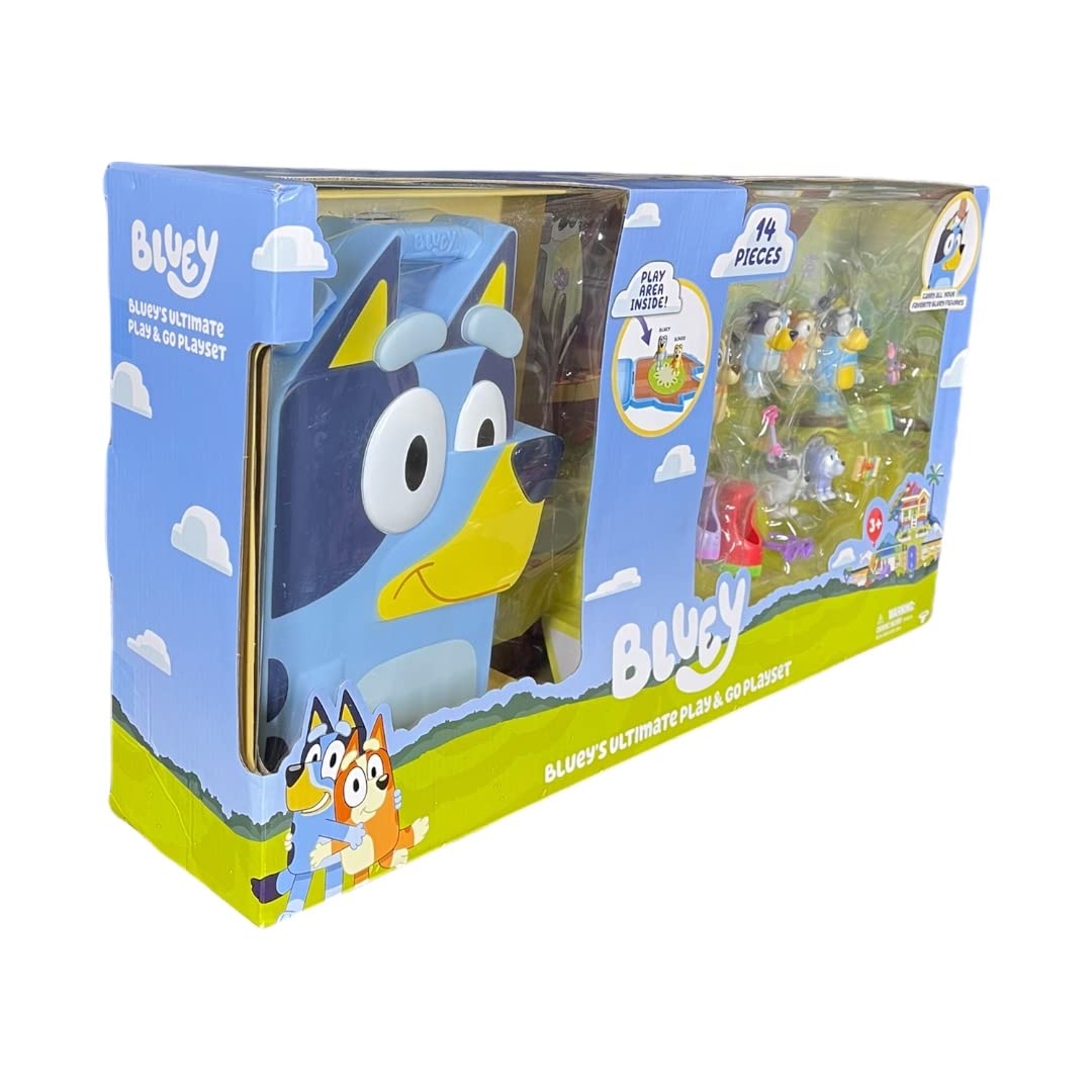 Bluey's Ultimate Play & Go Playset - Includes Carrier Playset, Accessories, and 6 Figures - Bluey, Bingo, Bandit, Chilli, Muffin, Socks