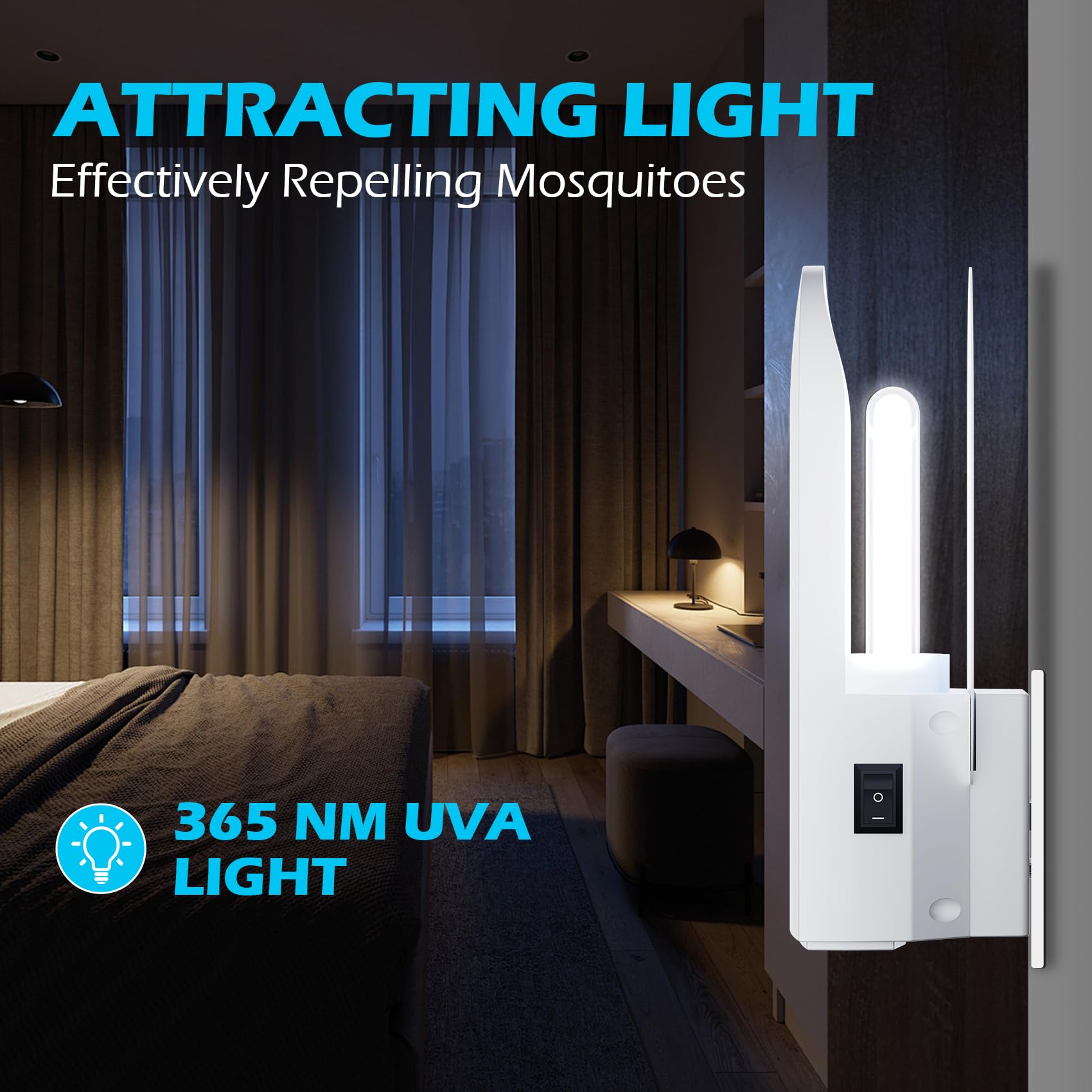 Electronic Flying Insect Trap 2 Pack Plug in Flea Fly Catcher Gnat Moth Bug Killer with Night Light UV Attractant and Sticky Boards for Home Office Garage