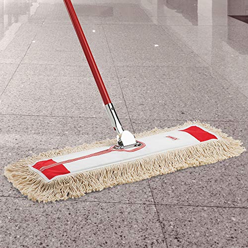 Libman Commercial 923 24" Dust Mop Head, 100% Cotton, 24" x 5", White (Pack of 6)