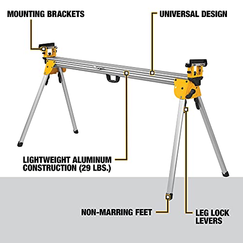 DEWALT Miter Saw Stand, Heavy Duty, 500 lb. Capacity, Portable with Leg Locks (DWX723),Silver