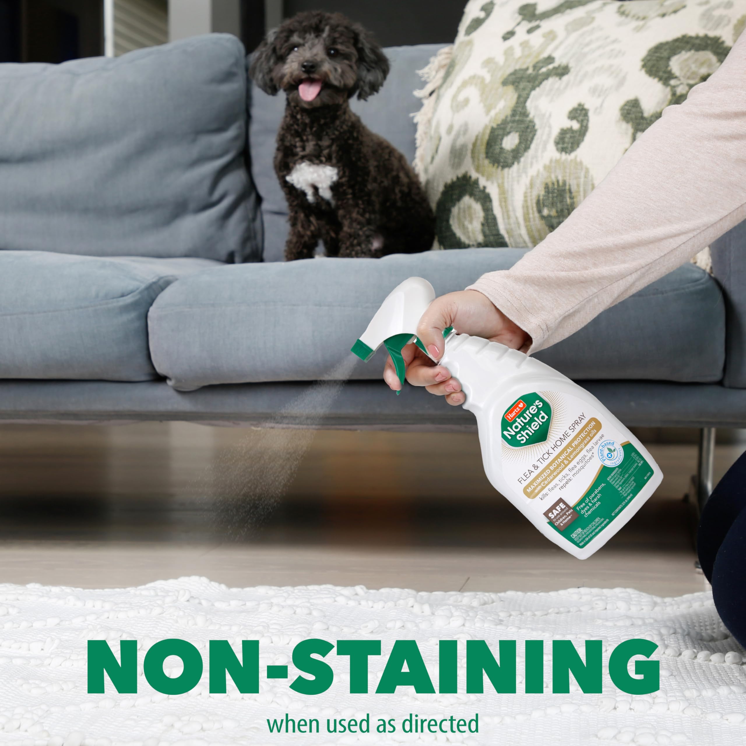 Hartz Nature’s Shield Flea & Tick Home Spray, Natural and Effective Flea & Tick Prevention and Home Protection with Cedarwood and Lemongrass Oil, 32 Ounces