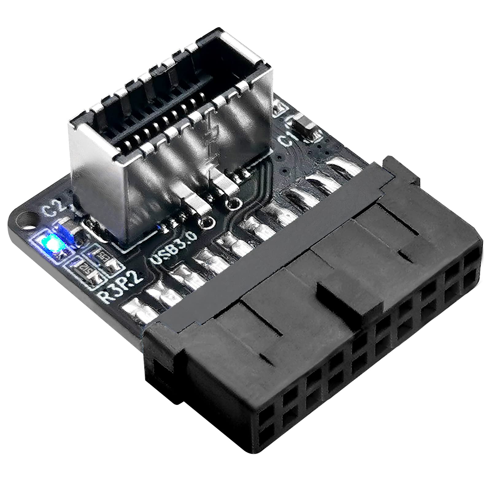 Mainboard Internal USB 3.0 (3.1 Gen 2) 19PIN Header to Type-E Key-A 20 Pin USB 3.1 Front Panel Socket Adapter for Type C Panel Mount Header