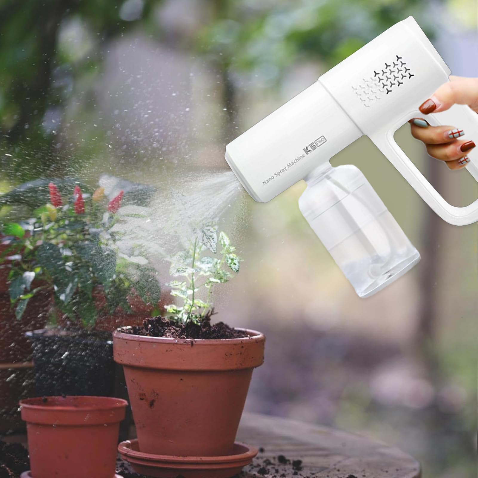 Electrostatic Sprayer, Barber Alcohol Spray Gun, Multipurpose Portable Rechargeable Handheld Pump Sprayer with Blue Light, Sanitizer Spray for Touchless Sanitization
