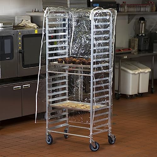 Soro Essentials- Durable Clear Plastic Cover for 20 Tier Commercial Kitchen Bun Pan Sheet Rack β 28β x 23β x 61β Heavy Duty Plastic Sheet Pan Rack Cover with Zippers