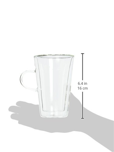 Bodum 13.5 oz Canteen Insulated Glass Mug, Double Wall High Heat Borosilicate Glass, 2 Pack