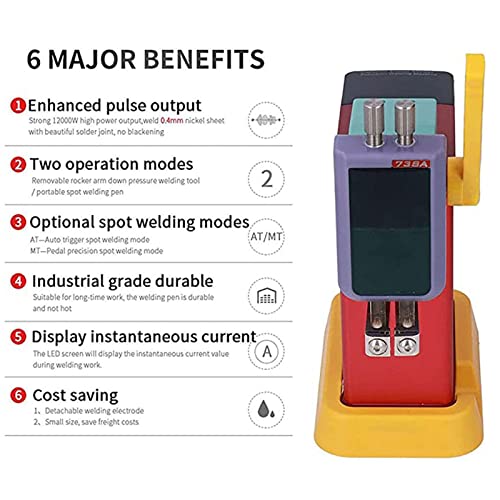CHUNTIANMEI Handheld Battery Spot Welder with LCD Screen,100~240V Battery Spot Welder and Soldering Station Portable Pulse Welding Machine for Battery Pack 18650 Lithium Batteries