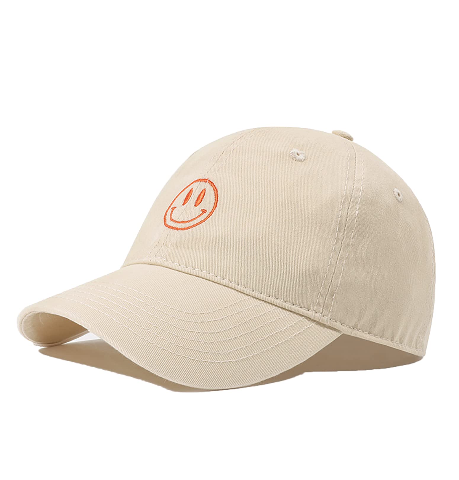 Cioatin Unisex Cute Embroidery Graphic Baseball Cap Distress Cotton Women Men Low Profile Dad Hat Sports Beige