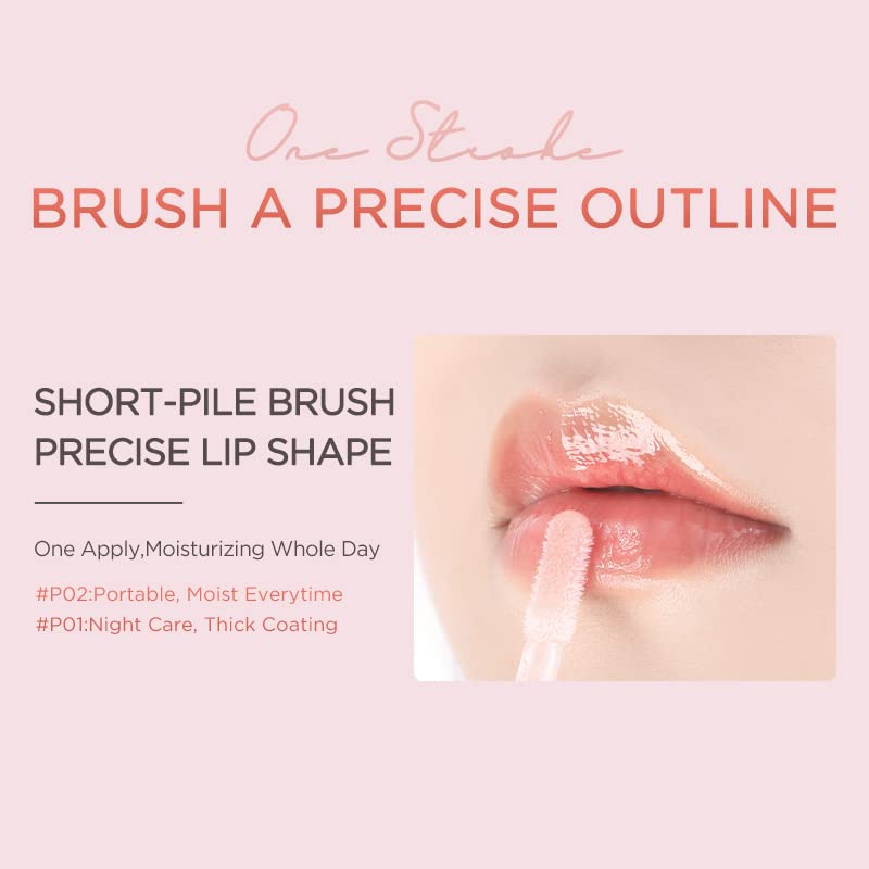 COLORKEY Crystalline Aqua Lip Oil (P02 Mildly Moisturizing) | Lip Care, Clear Gloss, Sheer Glossy Tint Moisturizing, Revitalizing, and Tinting for Dry Lips with Multiple Plant Extracts