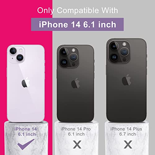 DEENAKIN Compatible with iPhone 14 Case with Screen Protector - Silky Silicone - Enhanced Camera Cover - 16ft Drop Tested - Slim Fit Protective Phone Case for Men Women Girls 6.1" - Hot Pink